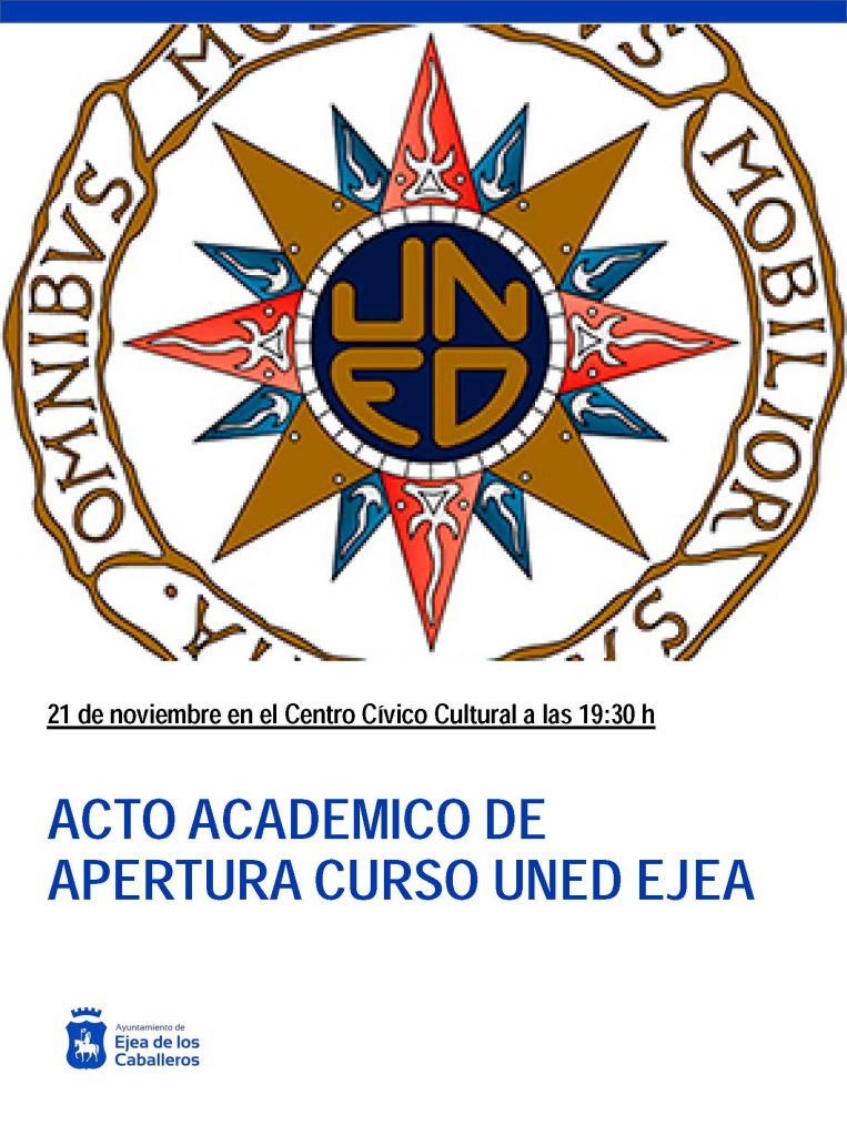 Acto Académico de apertura del Curso 2019-2020 del Aula de la UNED en Ejea de los Caballeros ...